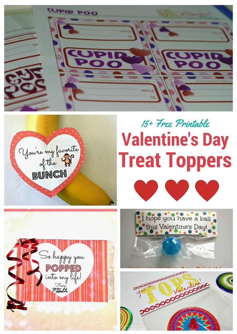 15+ Free Printable Valentine's Day Treat Bag Toppers