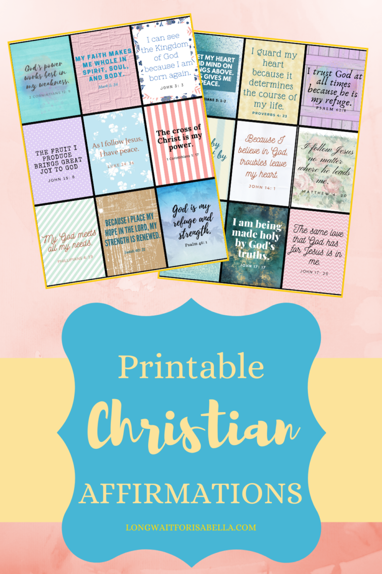 18 Christian Affirmations with FREE Printable Cards